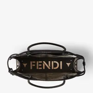 Fendi Magic Shopper Large Beige And Black Tiger-effect Embroidered Fabric Shopper Bag